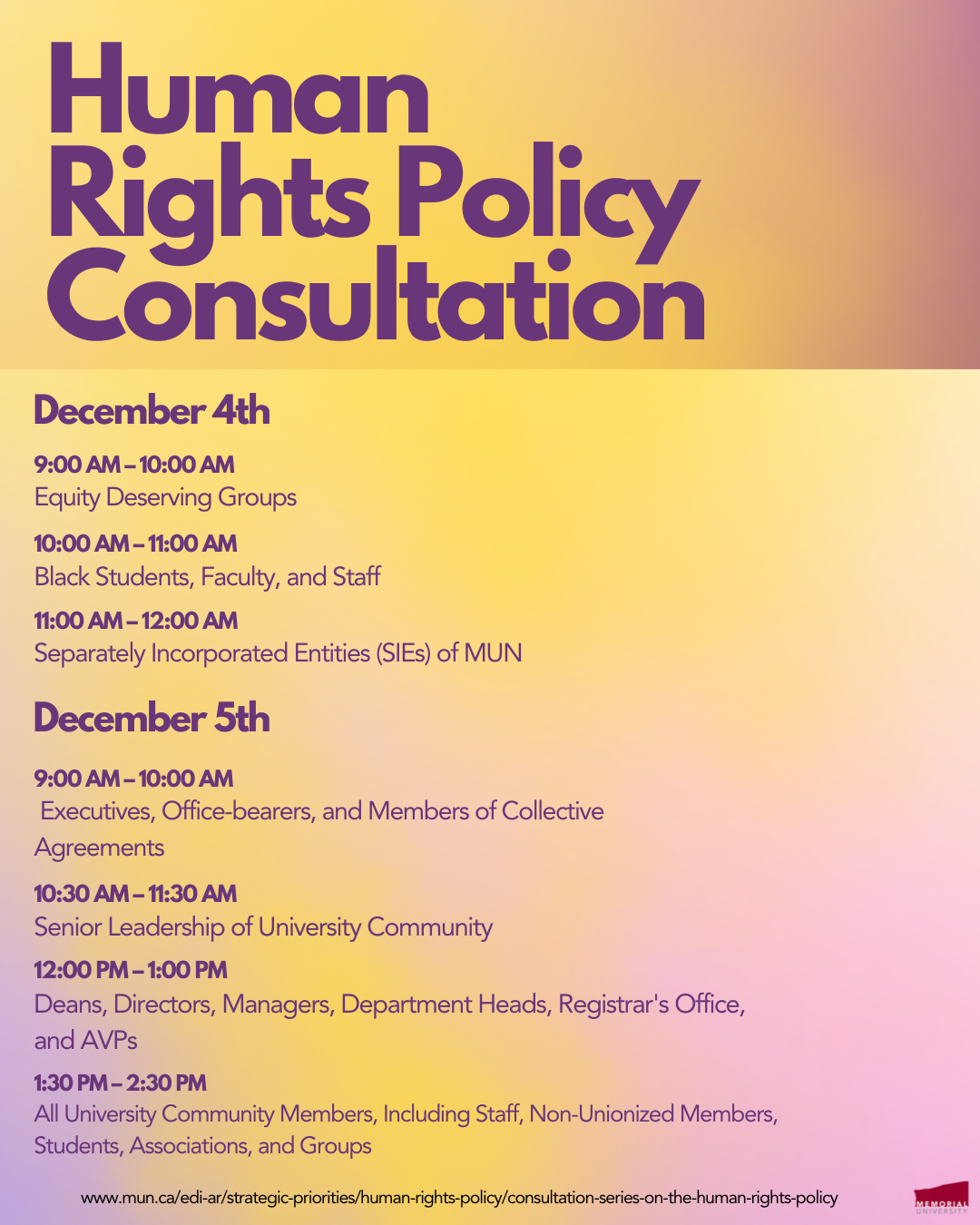 Consultation Series On The Human Rights Policy | Equity, Diversity ...