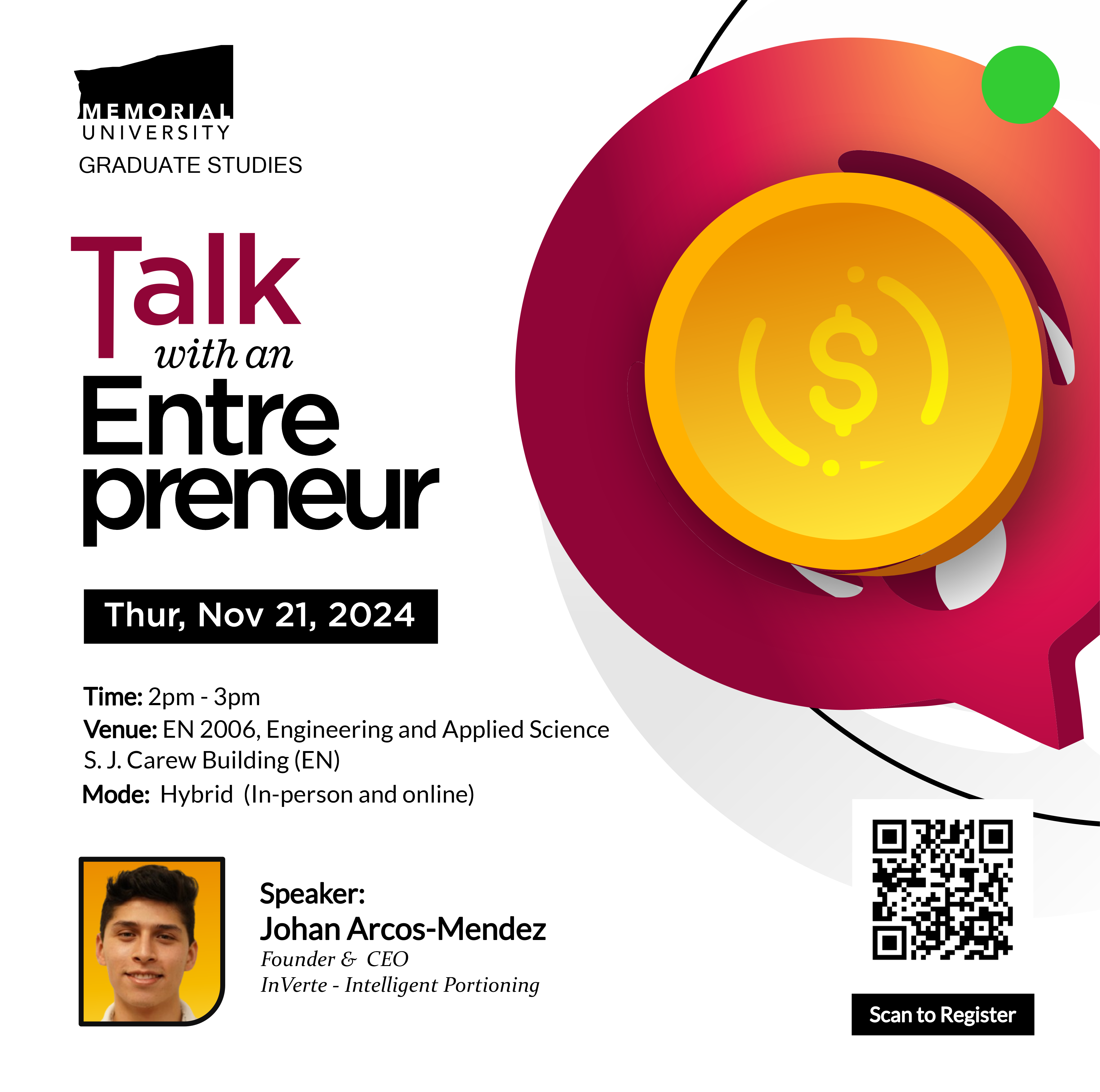 ETP Session: Share from and talk with Entrepreneur Johan Arcos-Mendez ...