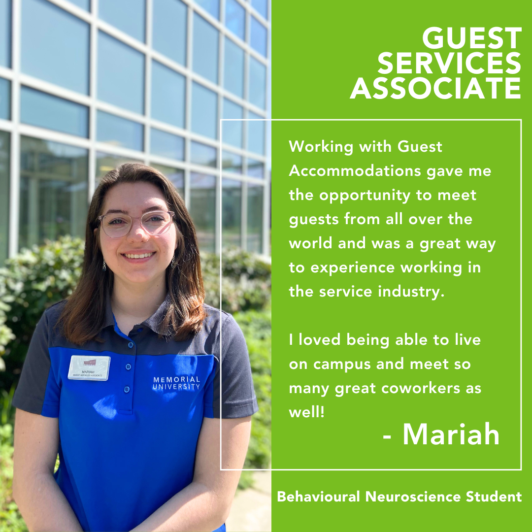 Student jobs | Guest Accommodations | Memorial University of Newfoundland