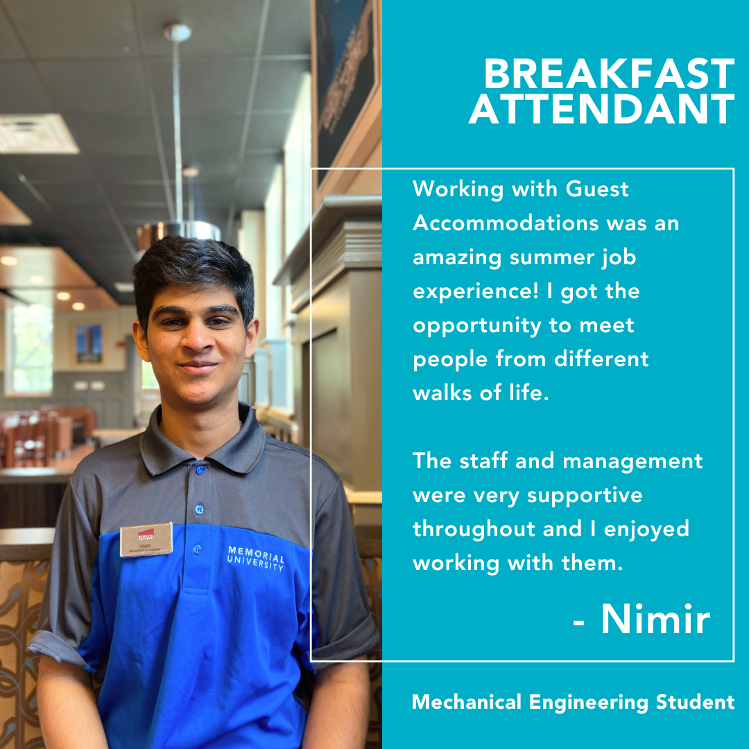 Student jobs | Guest Accommodations | Memorial University of Newfoundland