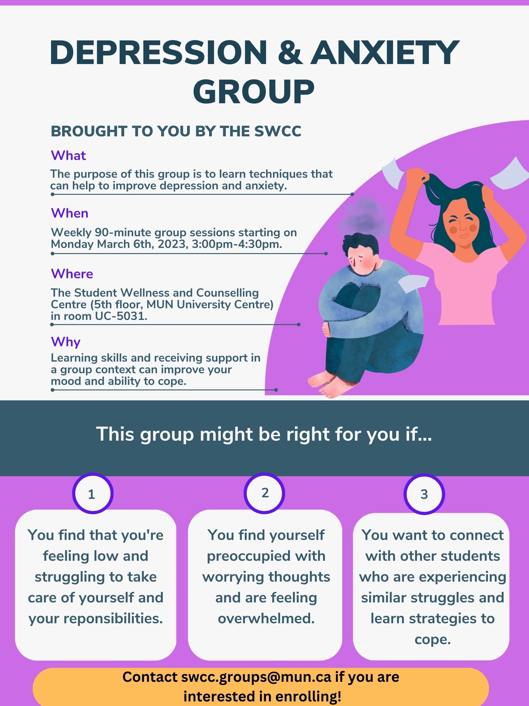 Depression and Anxiety Group | Student Wellness and Counselling Centre ...