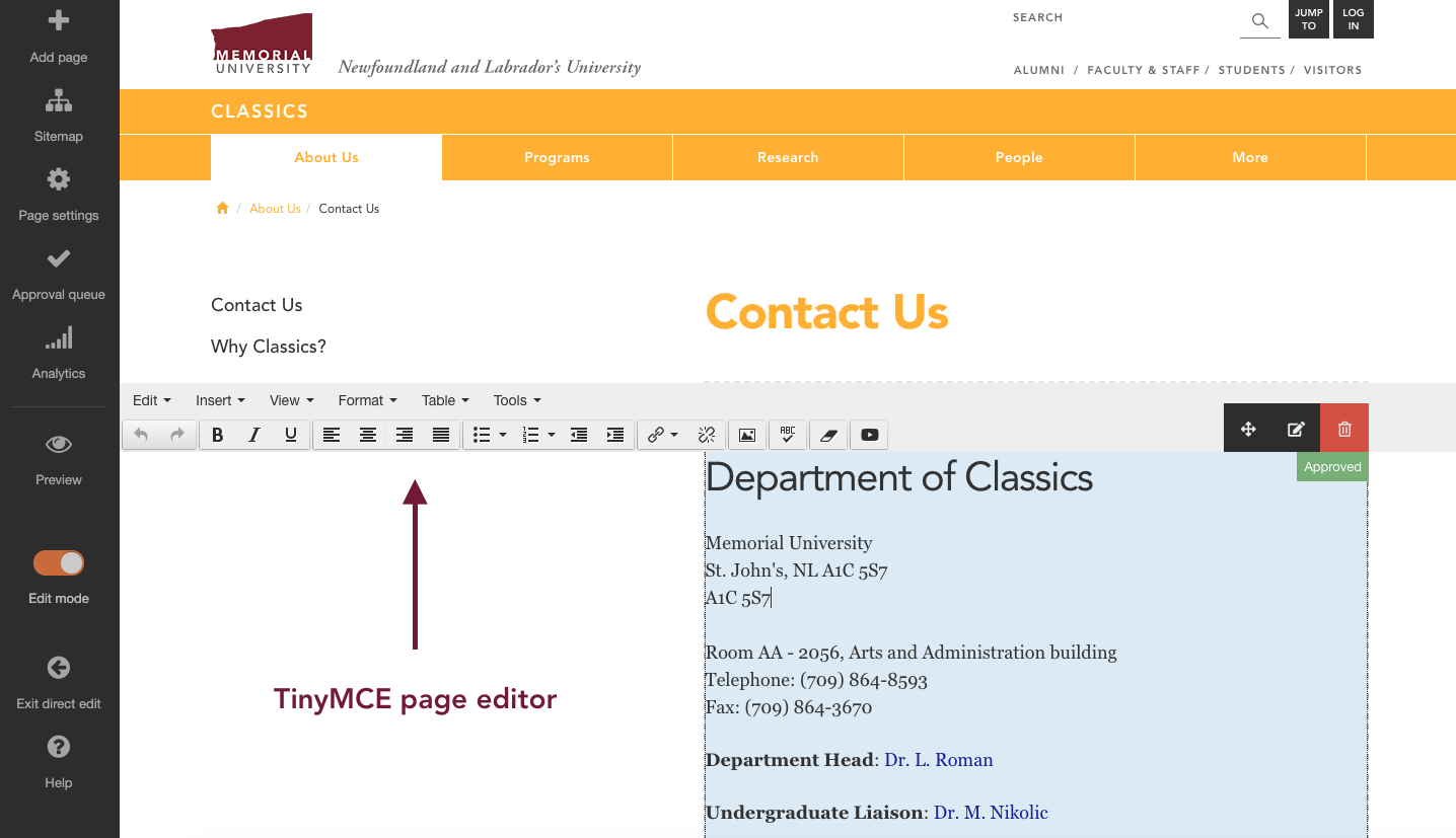 Edit a page using Direct Edit mode | Terminalfour (T4) User Guide ...