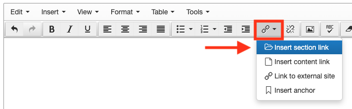 Insert a Section Link | Terminalfour (T4) User Guide | Memorial ...