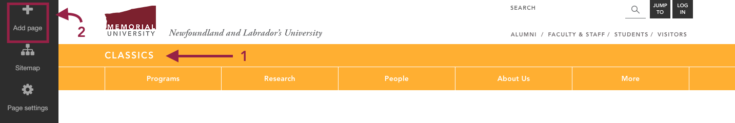 Create a new section in main menu | Terminalfour (T4) User Guide ...